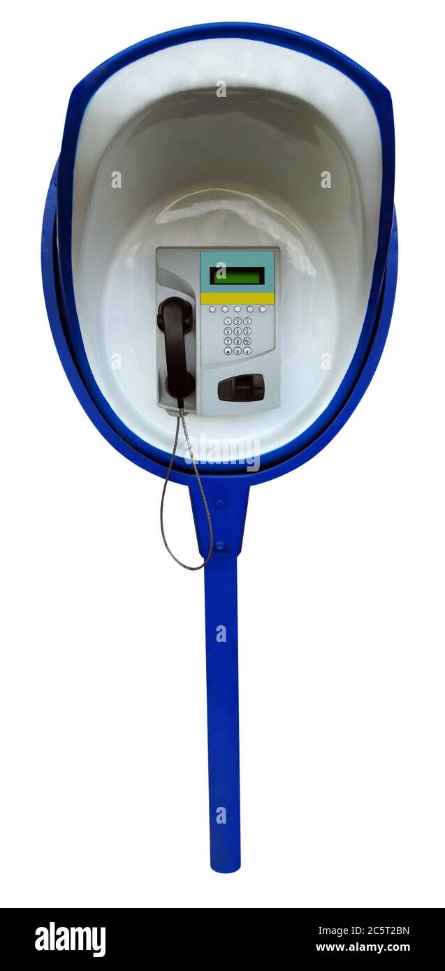 City Public Payphone Isolated on White Background Stock Photo - Alamy