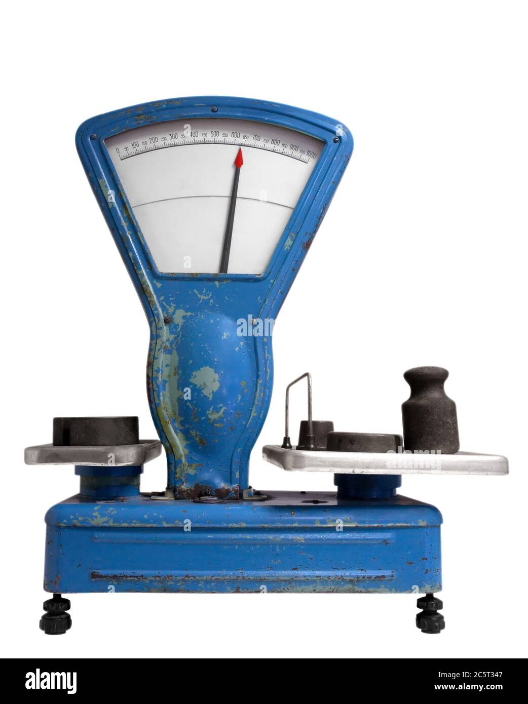 Vintage old weight scale. Clipping path included Stock Photo - Alamy