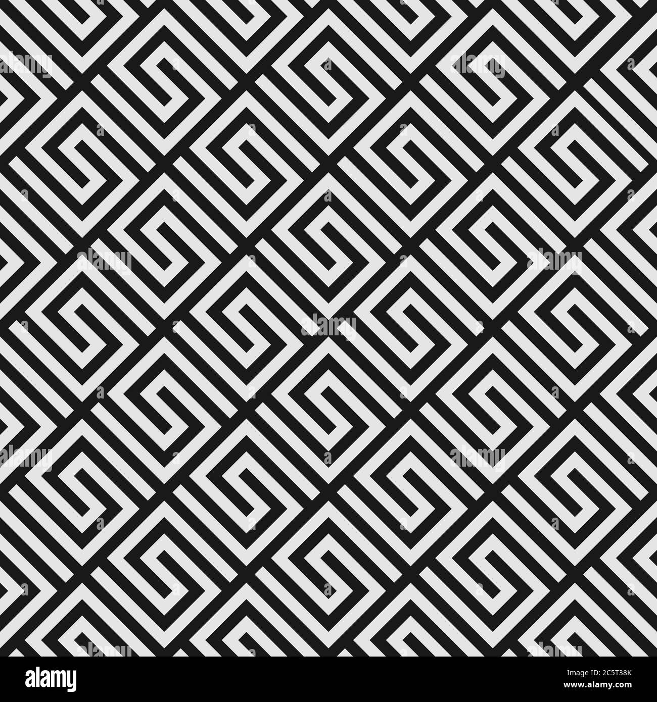 Seamless meander pattern with elements of geometric stripes Stock ...