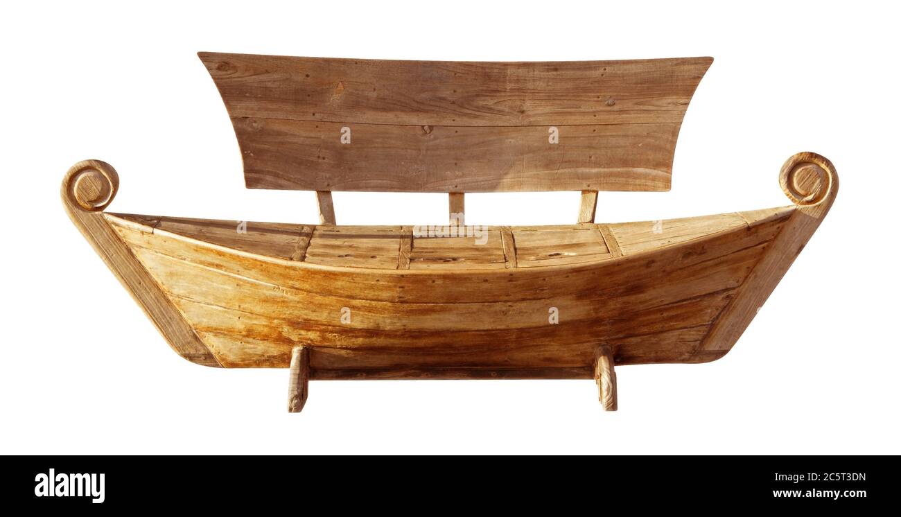 Wooden boat in garden design hi-res stock photography and images - Alamy