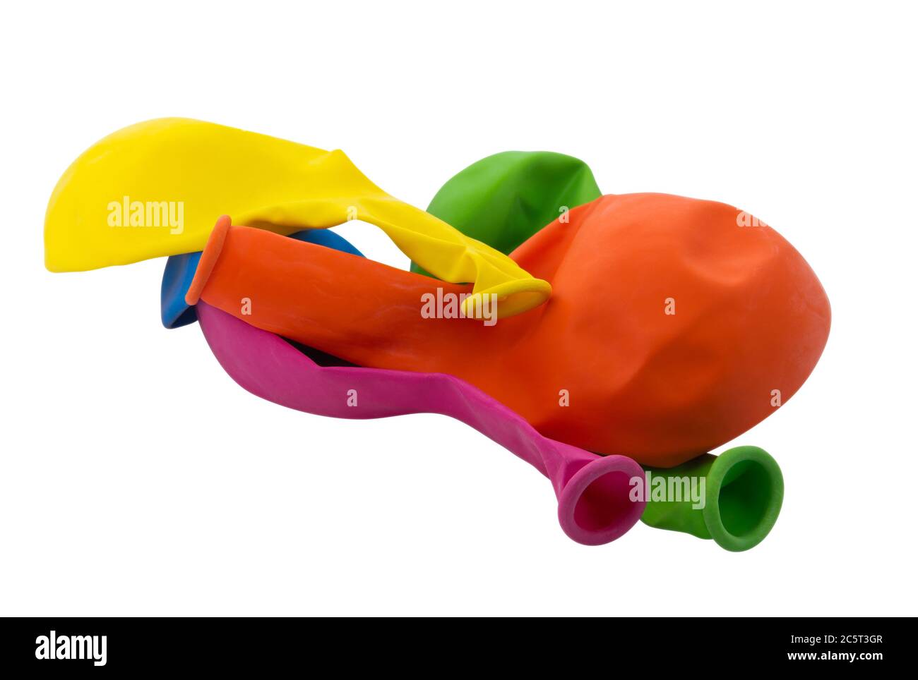 Heap of deflated balloons isolated on white with clipping path Stock ...
