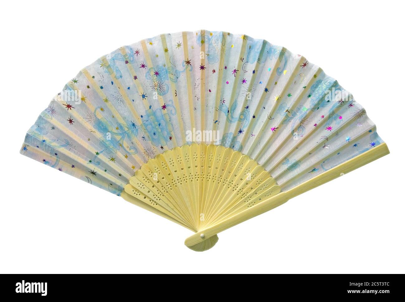 Asian Fan isolated on white. Clipping Path included Stock Photo - Alamy