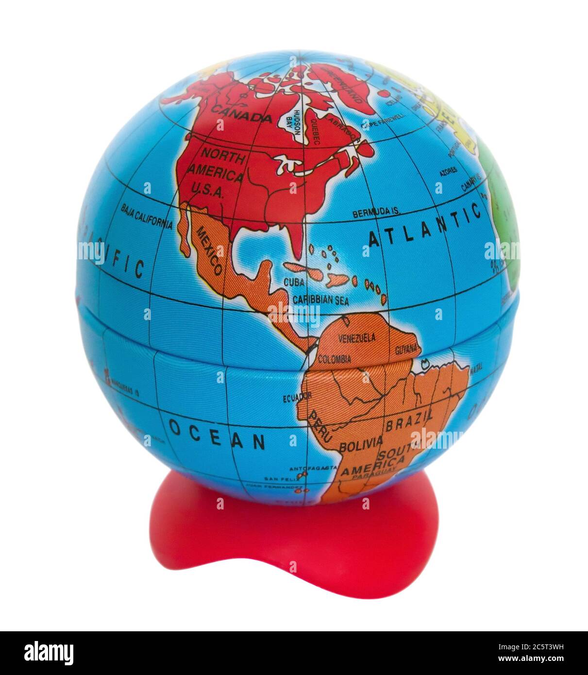 Close up of globe on white background with clipping path Stock Photo ...
