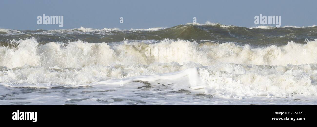 Waves at the coast of Sylt island,, North Frisian Island, North Frisia ...