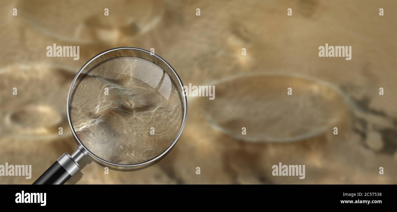 alien terrain with craters made in 3d software Stock Photo - Alamy