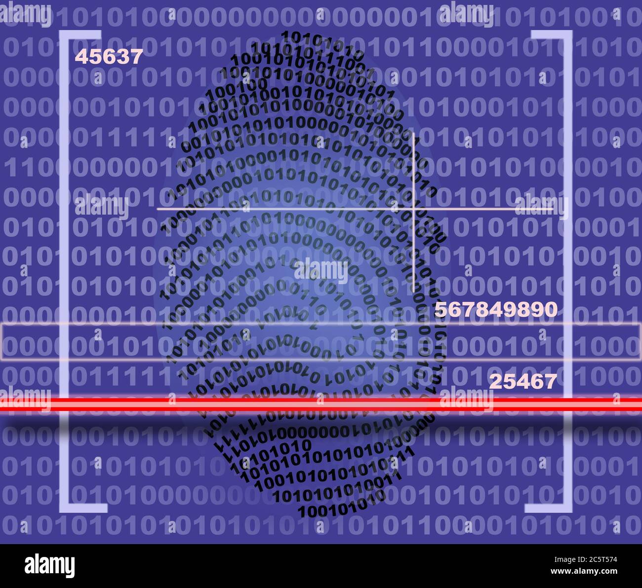 Fingerprint scanner made in 2d software Stock Photo - Alamy
