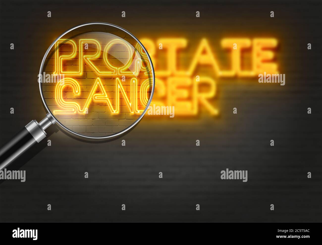 writing words ' PROSTATE CANCER ' on bricks background made in 2d ...
