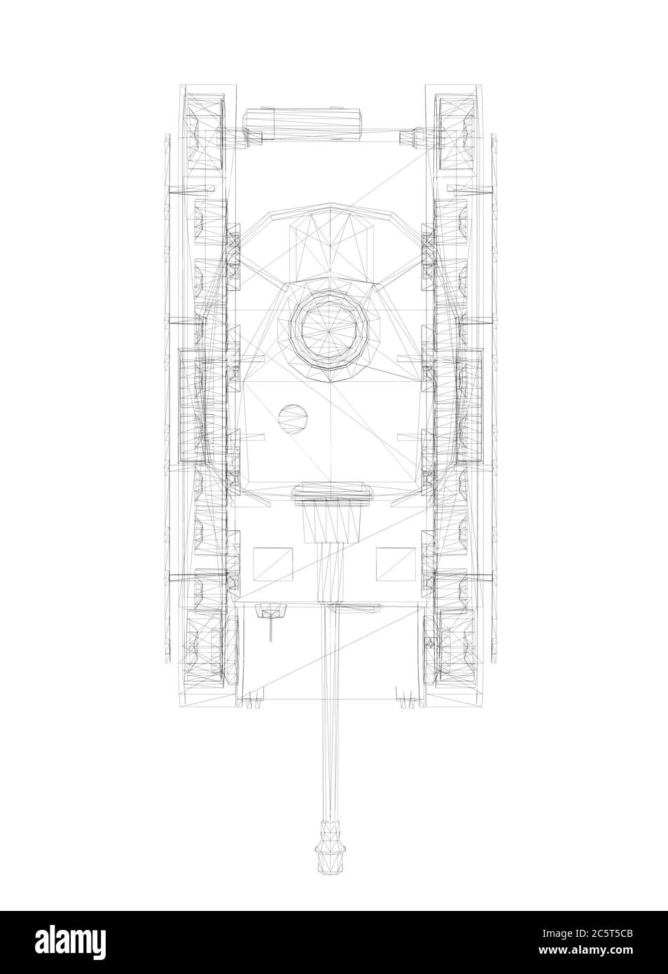 3D wireframe model of tank isolated on white background Stock Photo - Alamy
