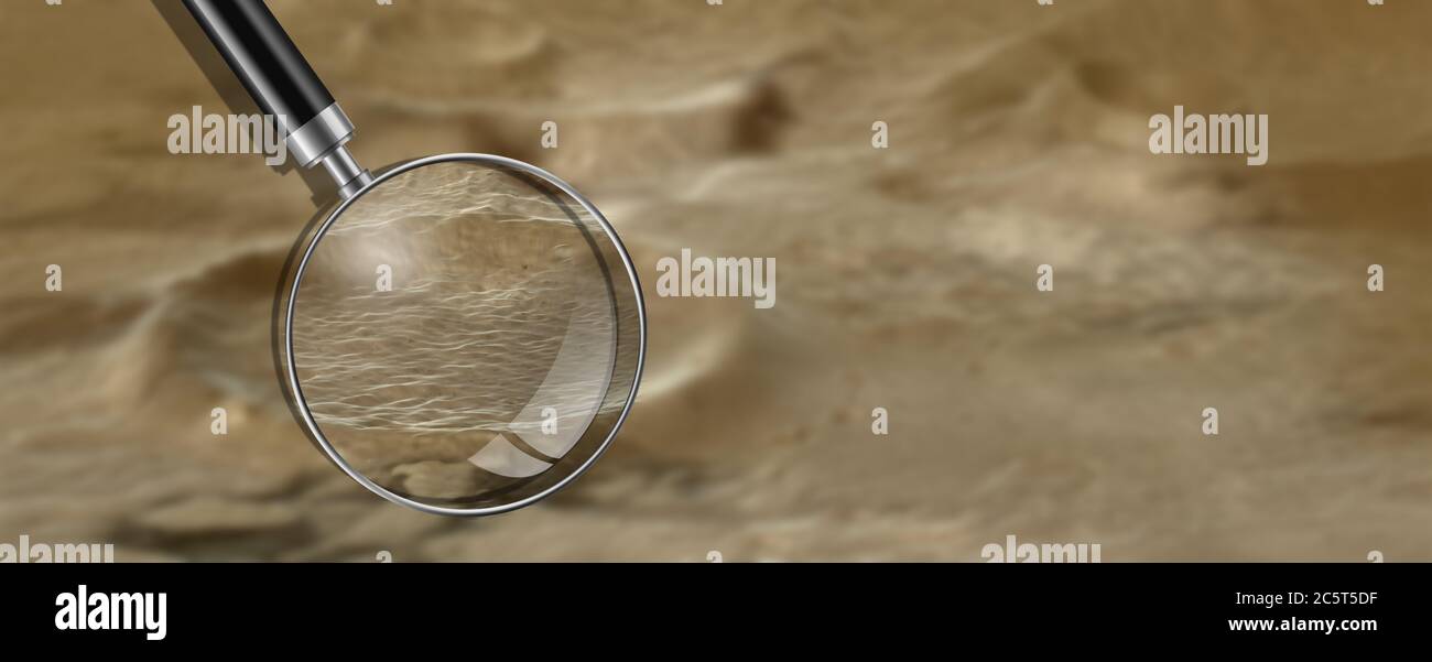 alien terrain with craters made in 3d software Stock Photo - Alamy