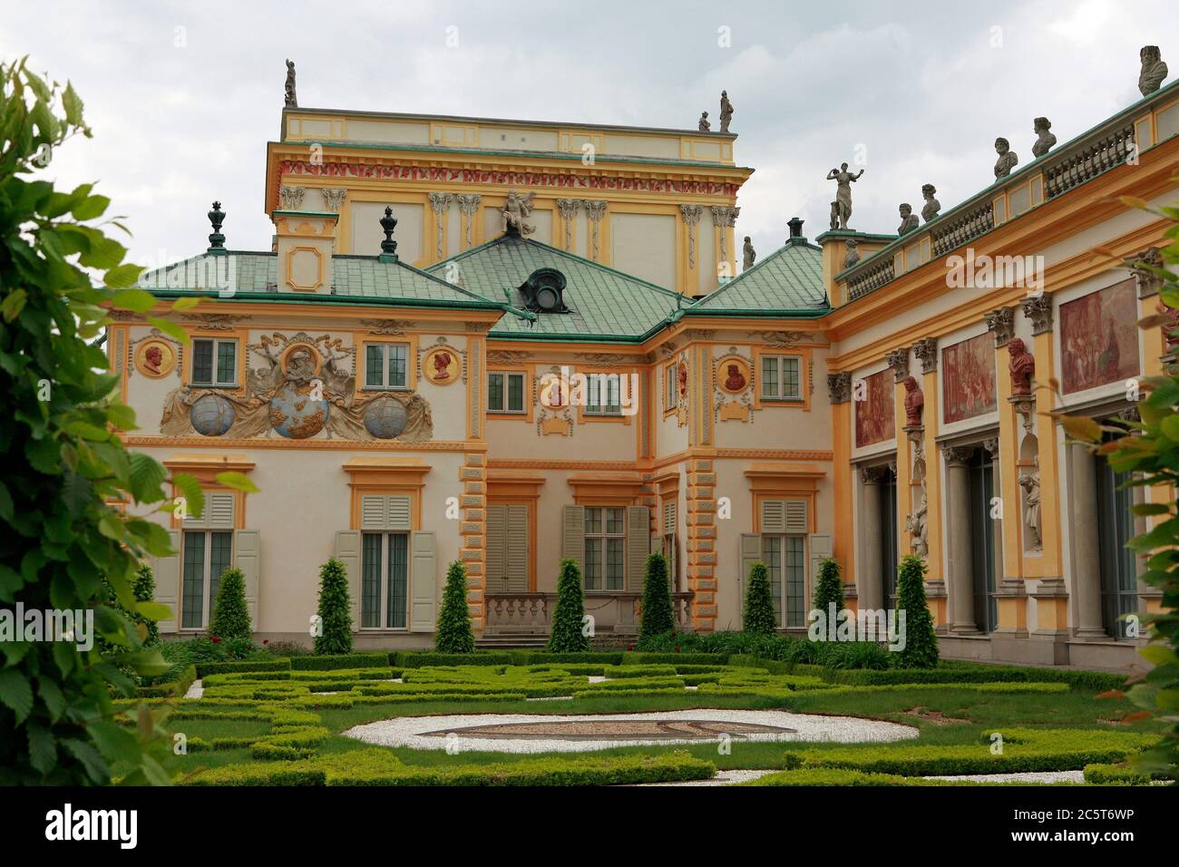 Wilanów. Royal Palace with beautiful garden from 17th century in Warsaw ...