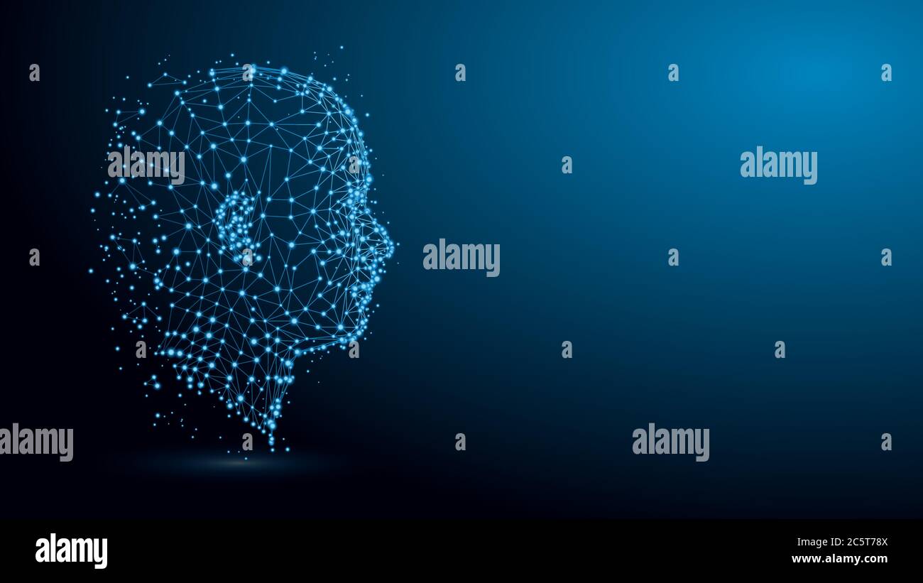 Human head with network plexus structure Stock Vector Image & Art - Alamy