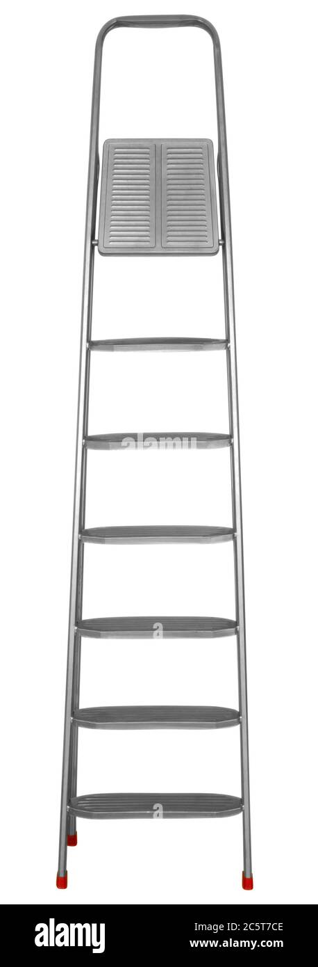 Step-ladder with seven steps isolated on white background. Clipping ...
