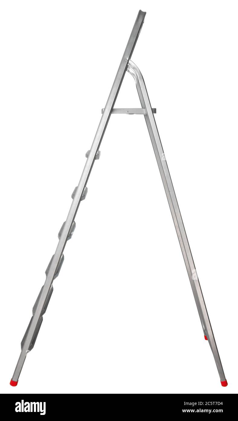 Step-ladder with seven steps isolated on white background. Clipping ...