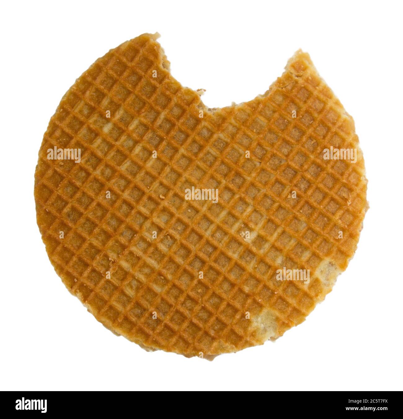 Wafers bitten off isolated on white background Stock Photo - Alamy
