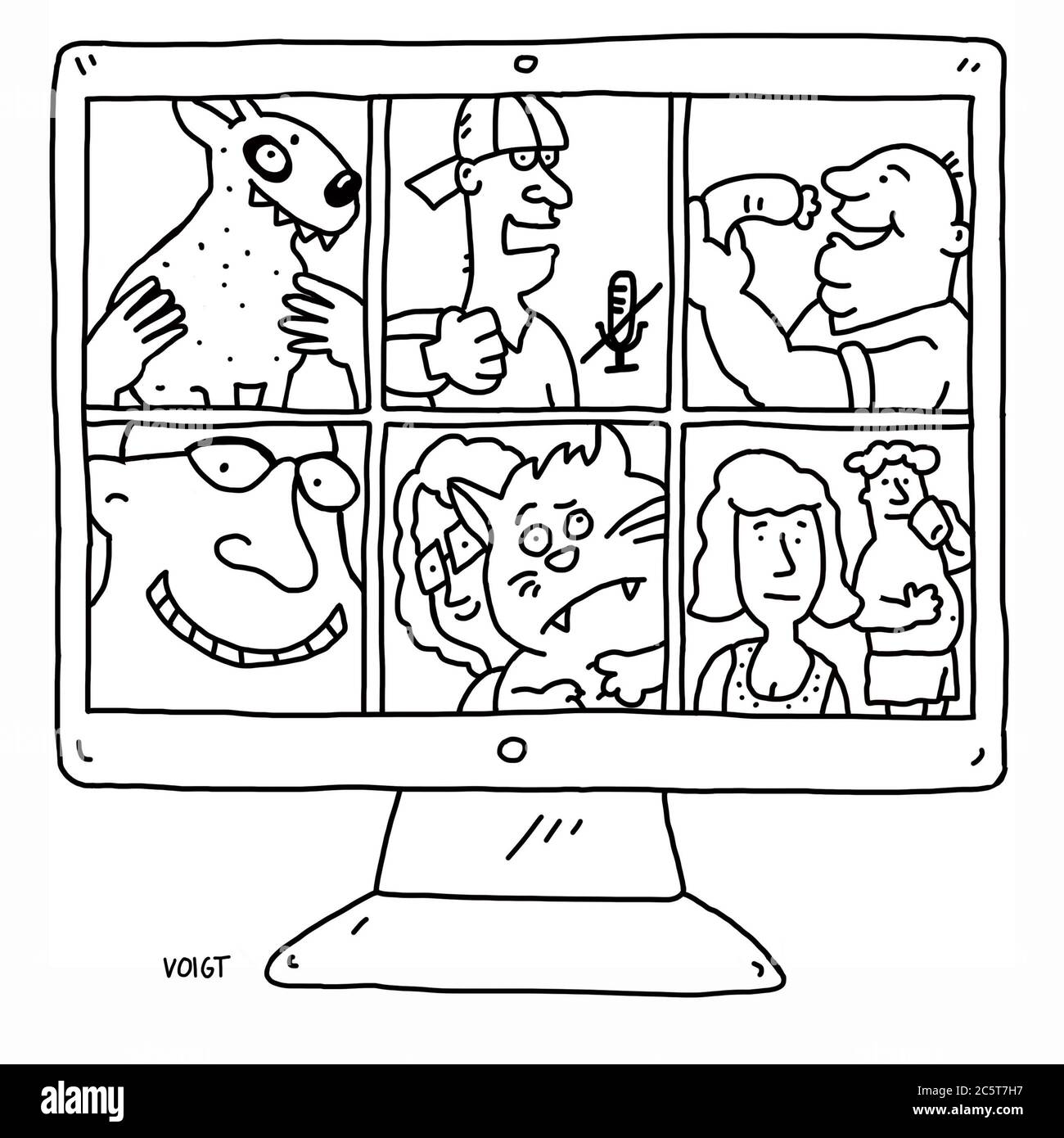 Zoom meeting cartoon hi-res stock photography and images - Alamy