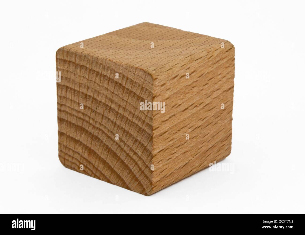 Single wooden cube isolated on white background. Clipping path included ...