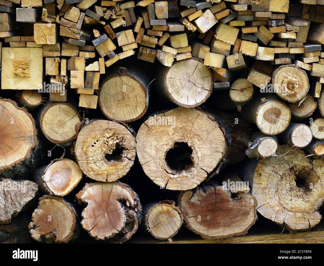 Cut logs, background of wooden cut texture Stock Photo - Alamy