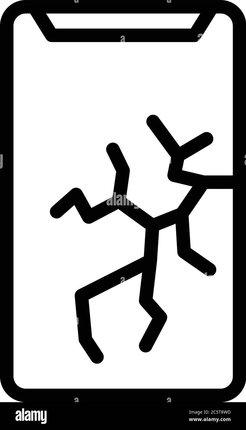 Broken screen icon, outline style Stock Vector Image & Art - Alamy