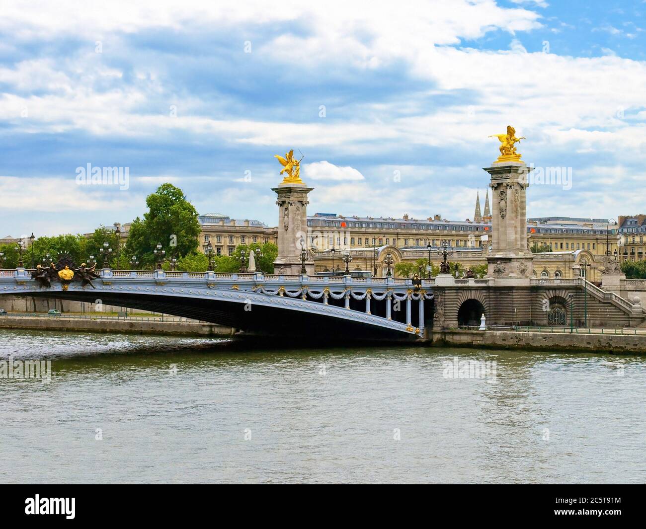 Paris view - Alexander the third bridge over river Seine in Paris ...
