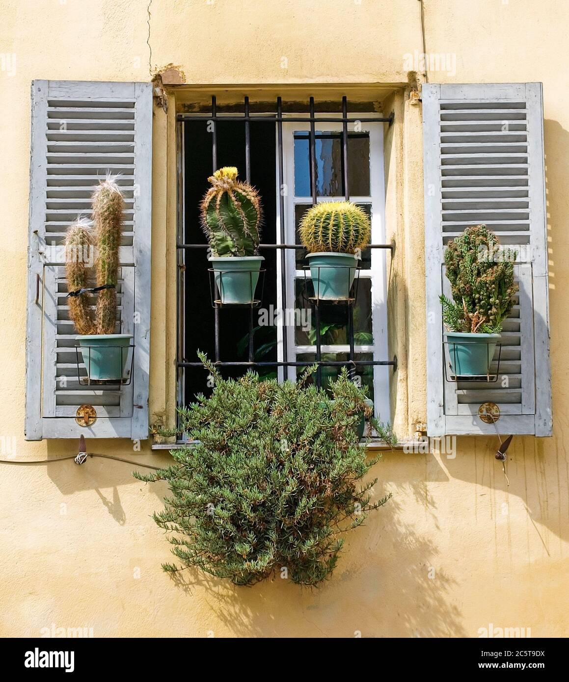 Traditional French window with shutters in Nice, France Stock Photo - Alamy