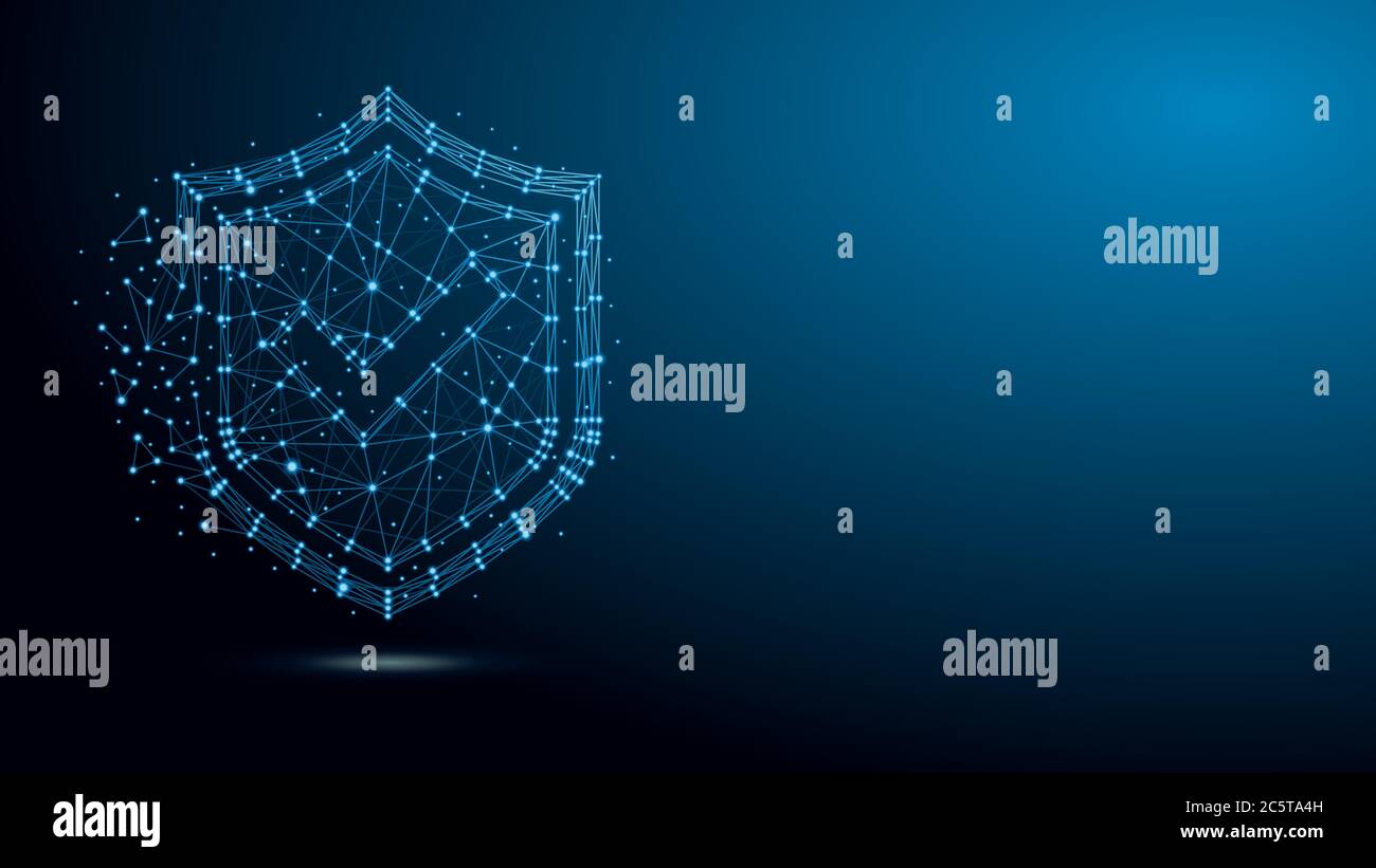Security shield with checkmark and network structure Stock Vector Image ...