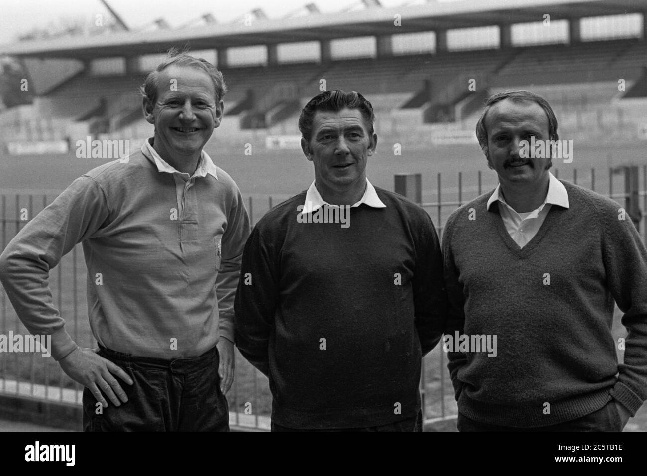 Referee Ron Lewis with linesmen Jeff Kelleher and Meirion Joseph ...