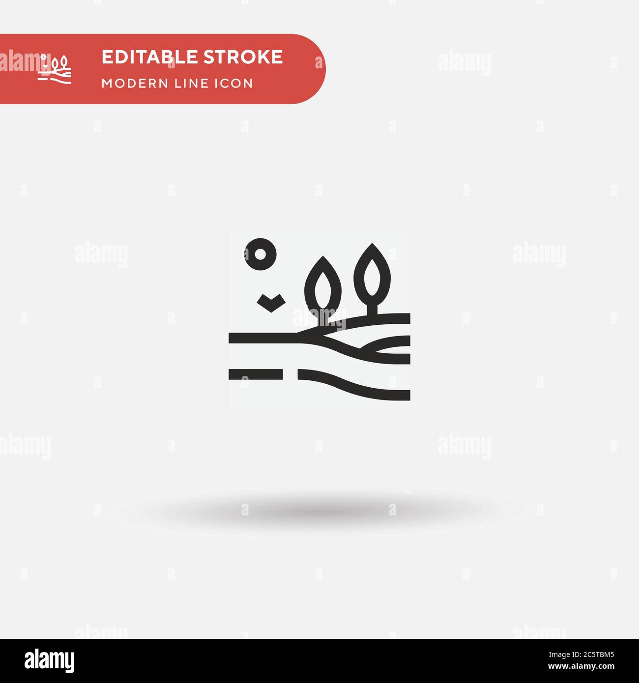 Meadow Simple vector icon. Illustration symbol design template for web ...