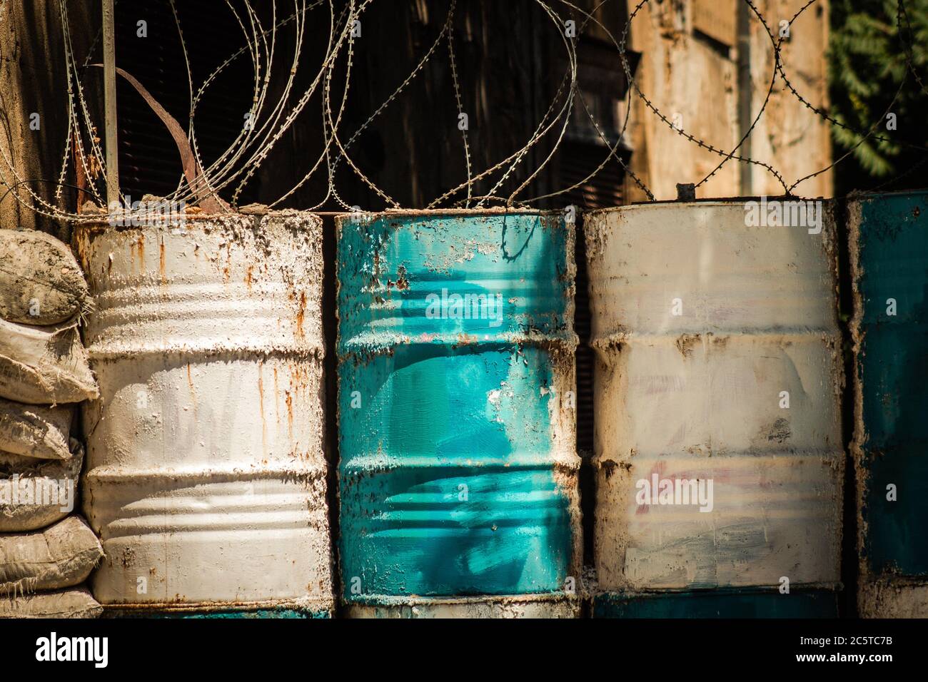 Nicosia Cyprus 04 July 2020 View of the Greek-Turkish border controlled ...