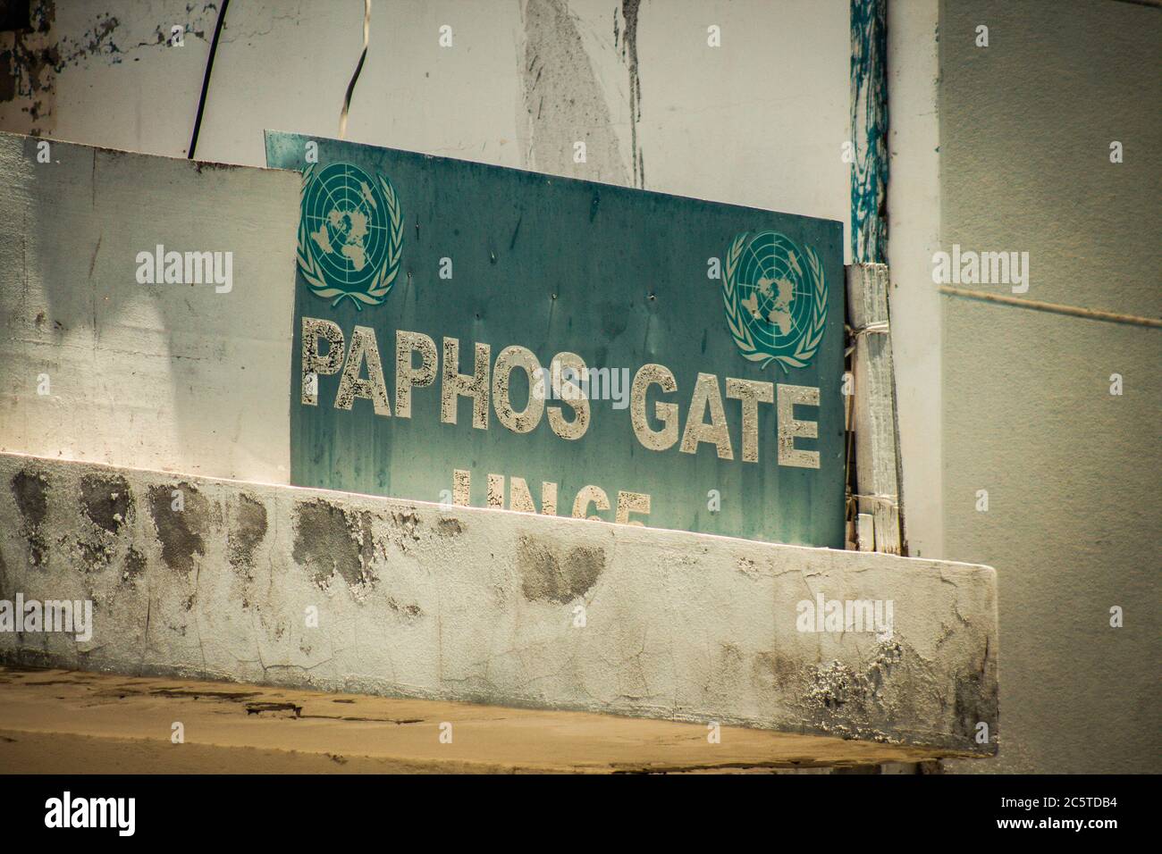 Nicosia Cyprus 04 July 2020 View of the Greek-Turkish border controlled ...