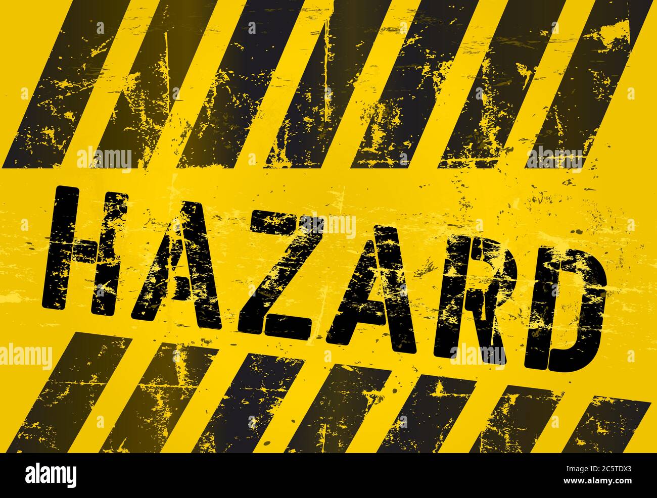 hazard Warning sign, worn and grungy, vector scalable eps 10 Stock ...