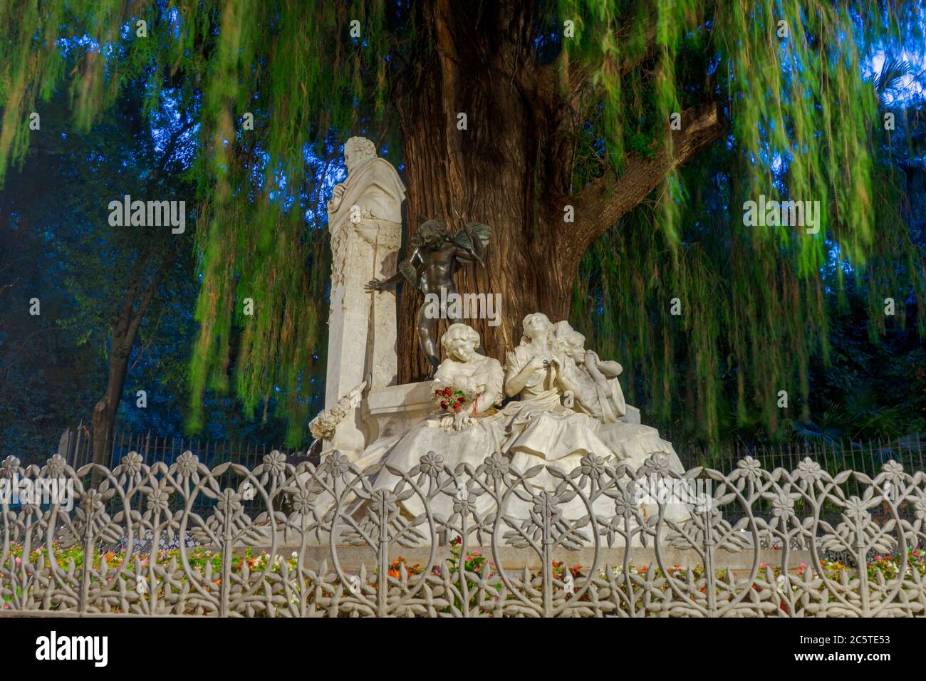 Sculpture dedicated to the poet Gustavo Adolfo Becquer in the city of ...