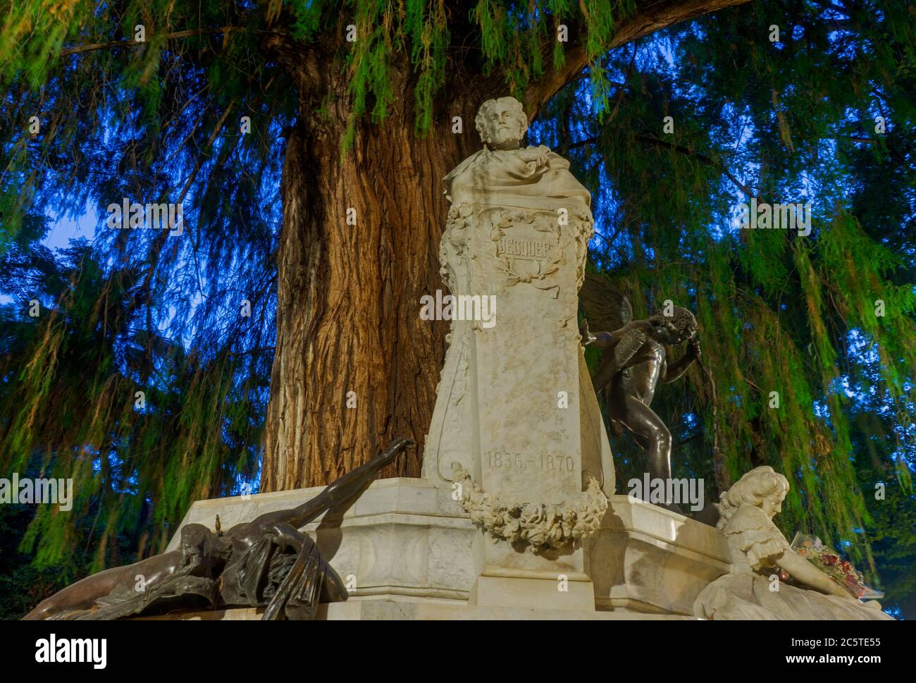 Sculpture dedicated to the poet Gustavo Adolfo Becquer in the city of ...