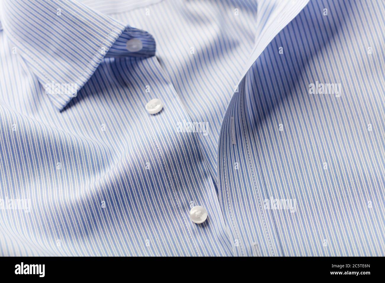 Closeup formal blue shirt texture hi-res stock photography and images ...
