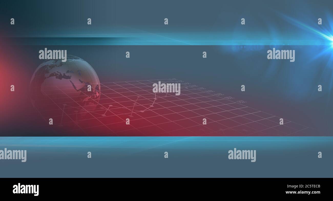 Global business and rising analytical graph at background, 3d ...