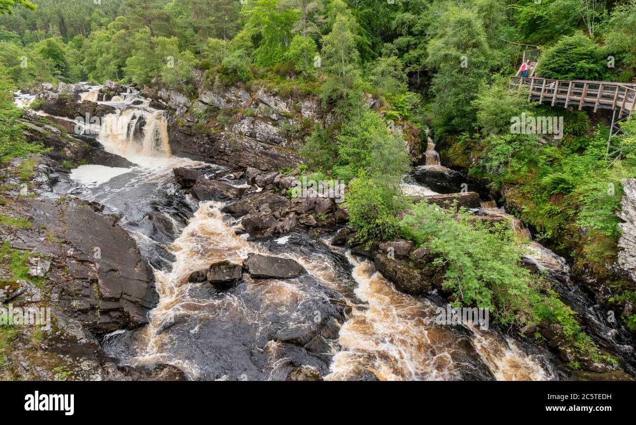 ROGIE FALLS RIVER BLACK WATER ROSS-SHIRE HIGHLANDS SCOTLAND IN SUMMER A ...
