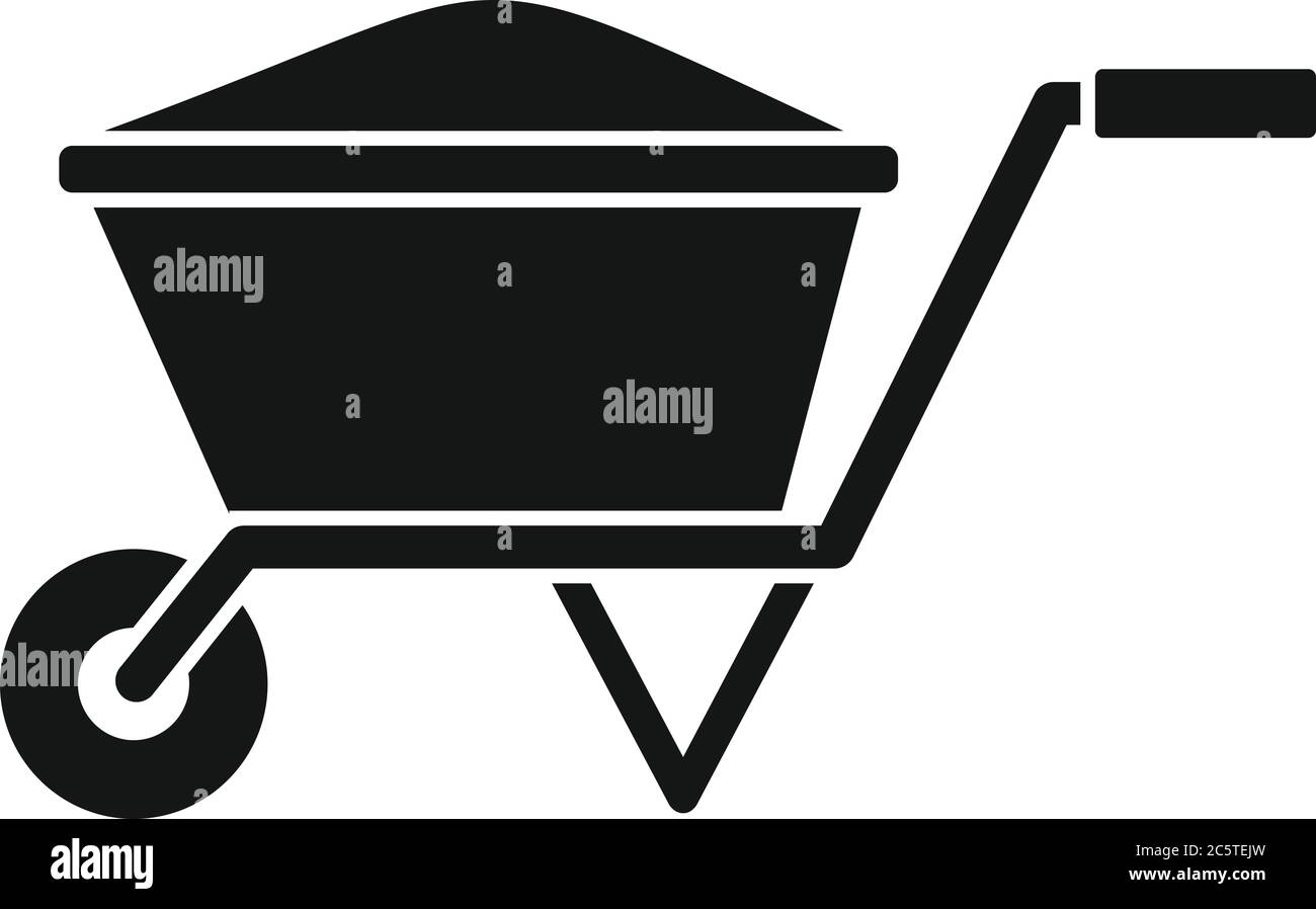 Construction wheelbarrow icon. Simple illustration of construction ...