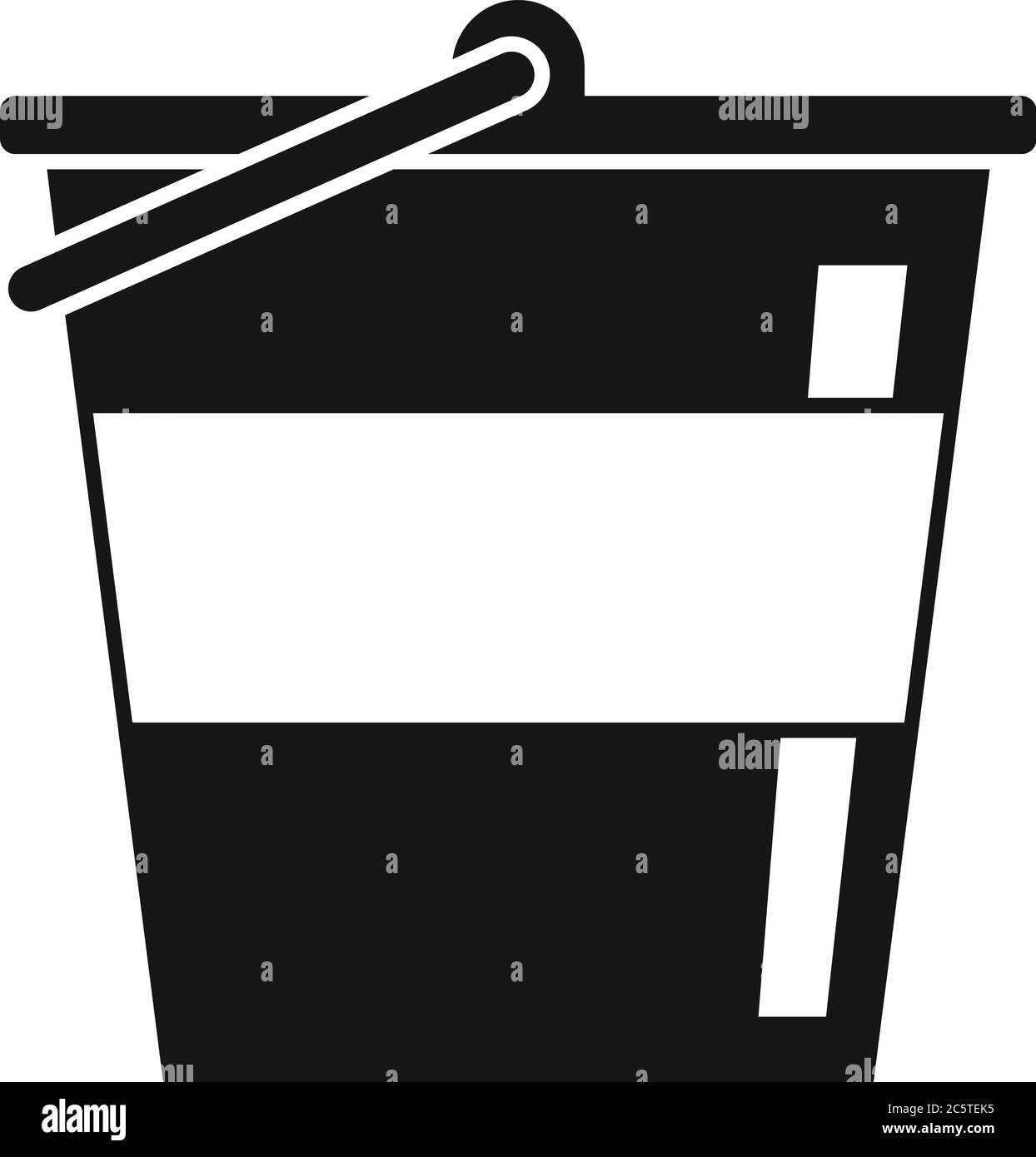 Reconstruction metal bucket icon. Simple illustration of reconstruction ...