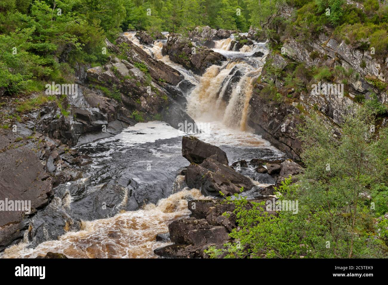 ROGIE FALLS RIVER BLACK WATER ROSS-SHIRE HIGHLANDS SCOTLAND IN SUMMER ...