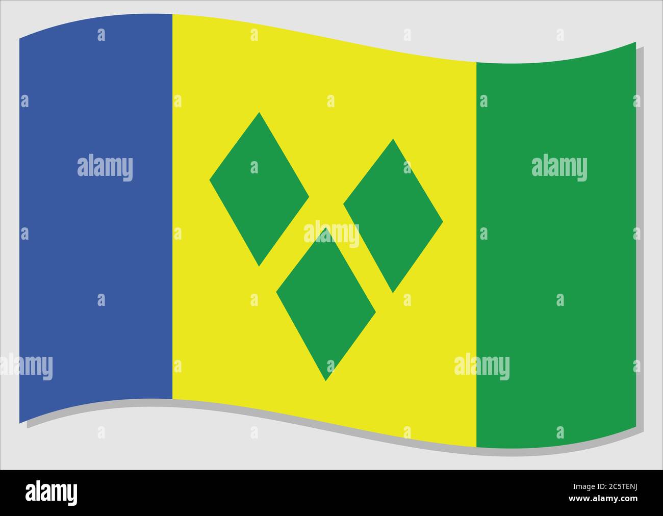 Waving vincentian flag Stock Vector Images - Alamy