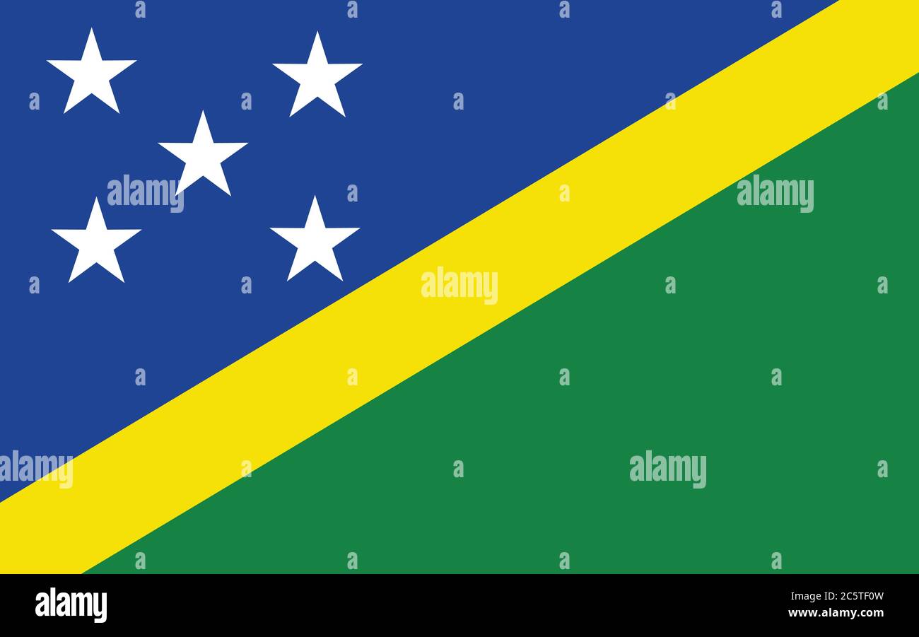 Solomon Islands flag vector graphic. Rectangle Solomon Islander flag ...