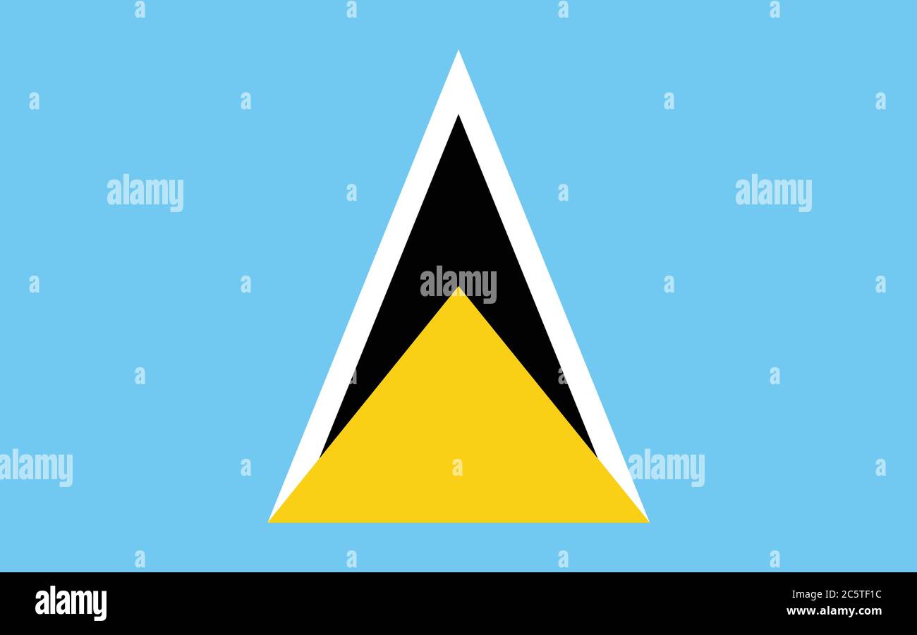 Saint Lucia flag vector graphic. Rectangle Saint Lucian flag ...