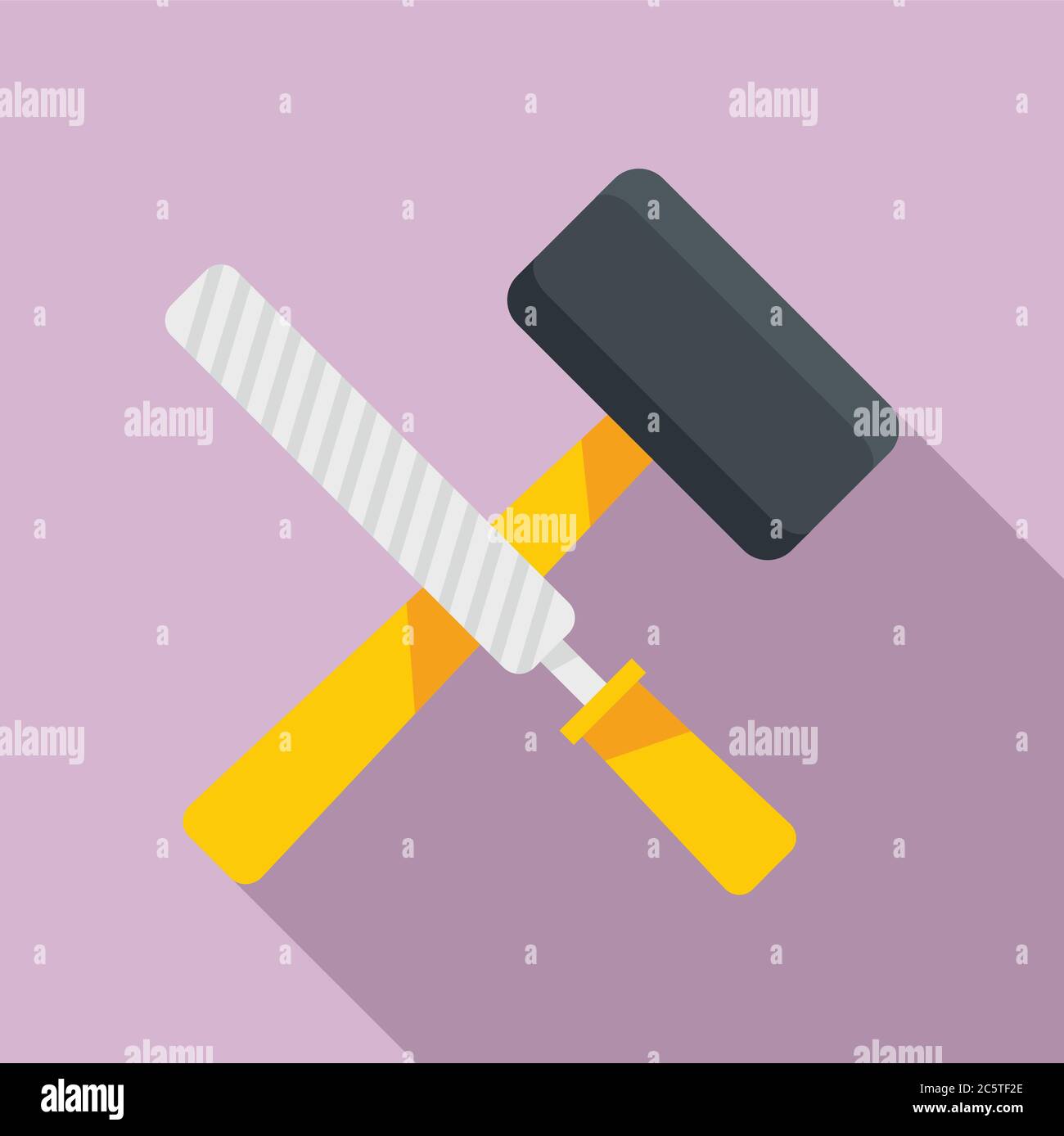 Reconstruction hammer tools icon. Flat illustration of reconstruction ...