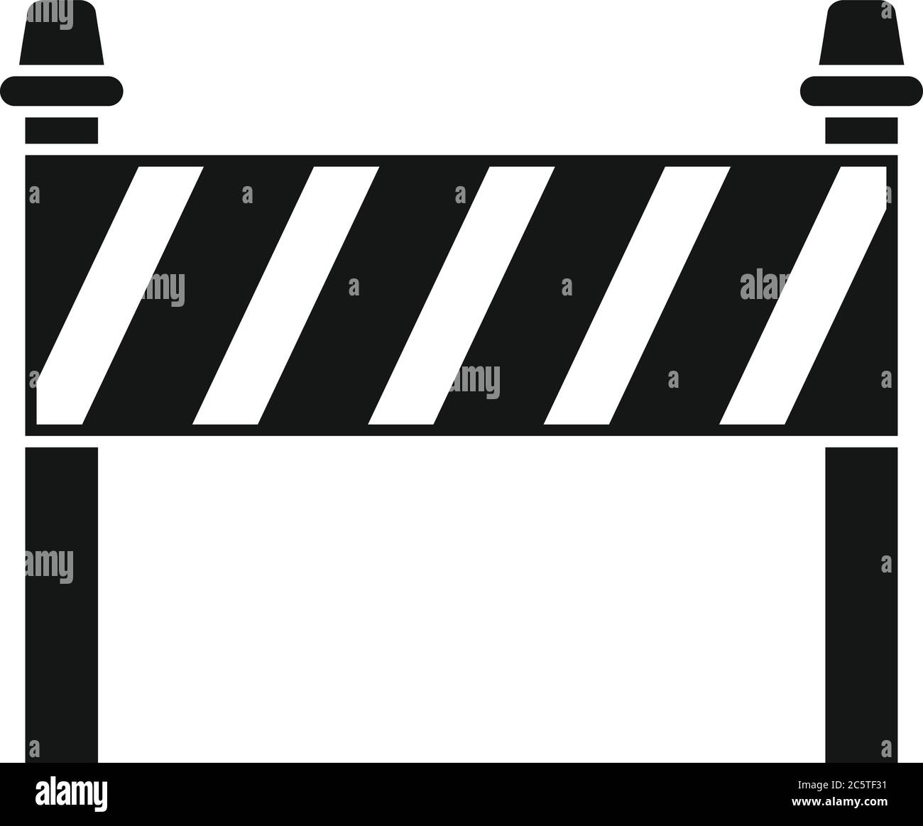 Road construction barrier icon. Simple illustration of road ...