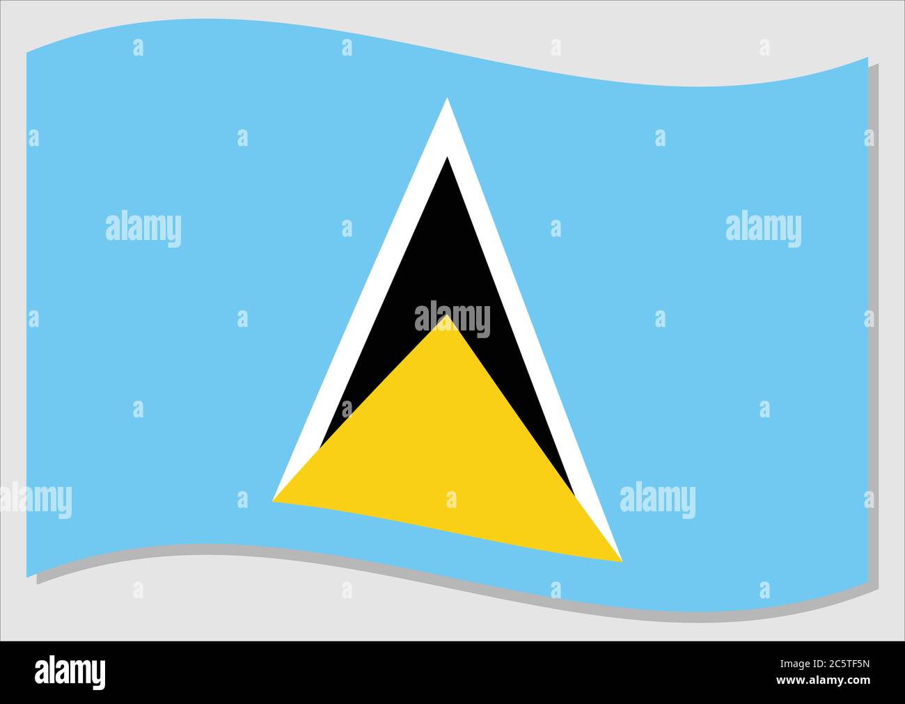 Waving flag of Saint Lucia vector graphic. Waving Saint Lucian flag ...