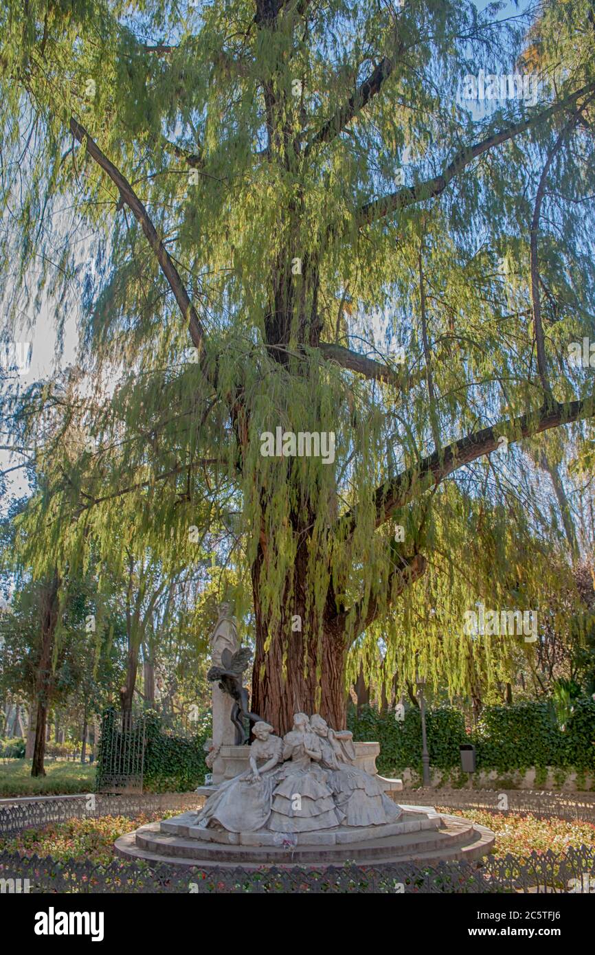 Sculpture dedicated to the poet Gustavo Adolfo Becquer in the city of ...