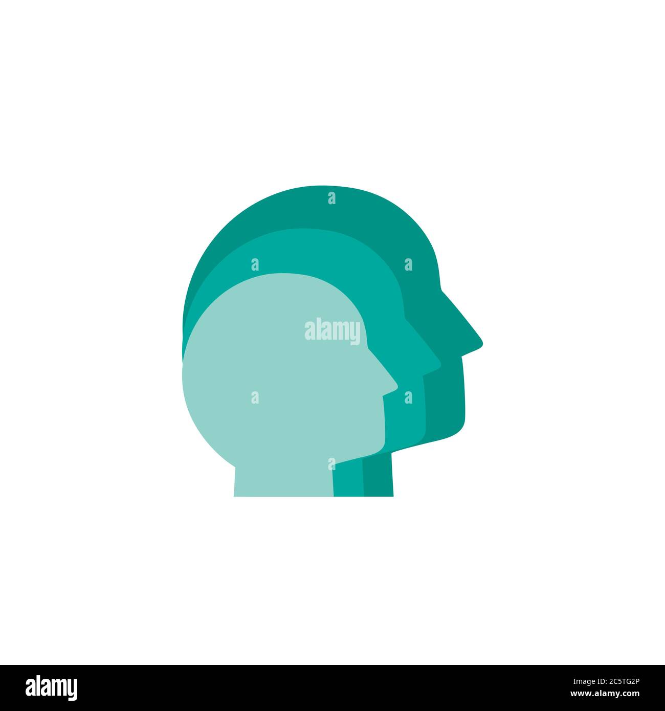 Blue man's head with transactional analysis vector pictogram. Intellect ...