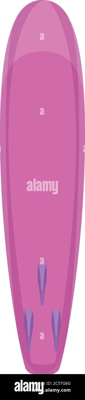 Pink surfboard icon. Cartoon of pink surfboard vector icon for web ...