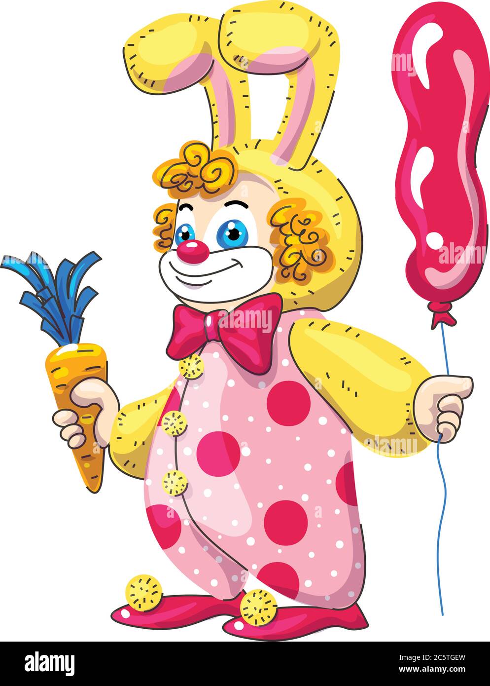 Rabbit clown kid icon. Cartoon of rabbit clown kid vector icon for web ...