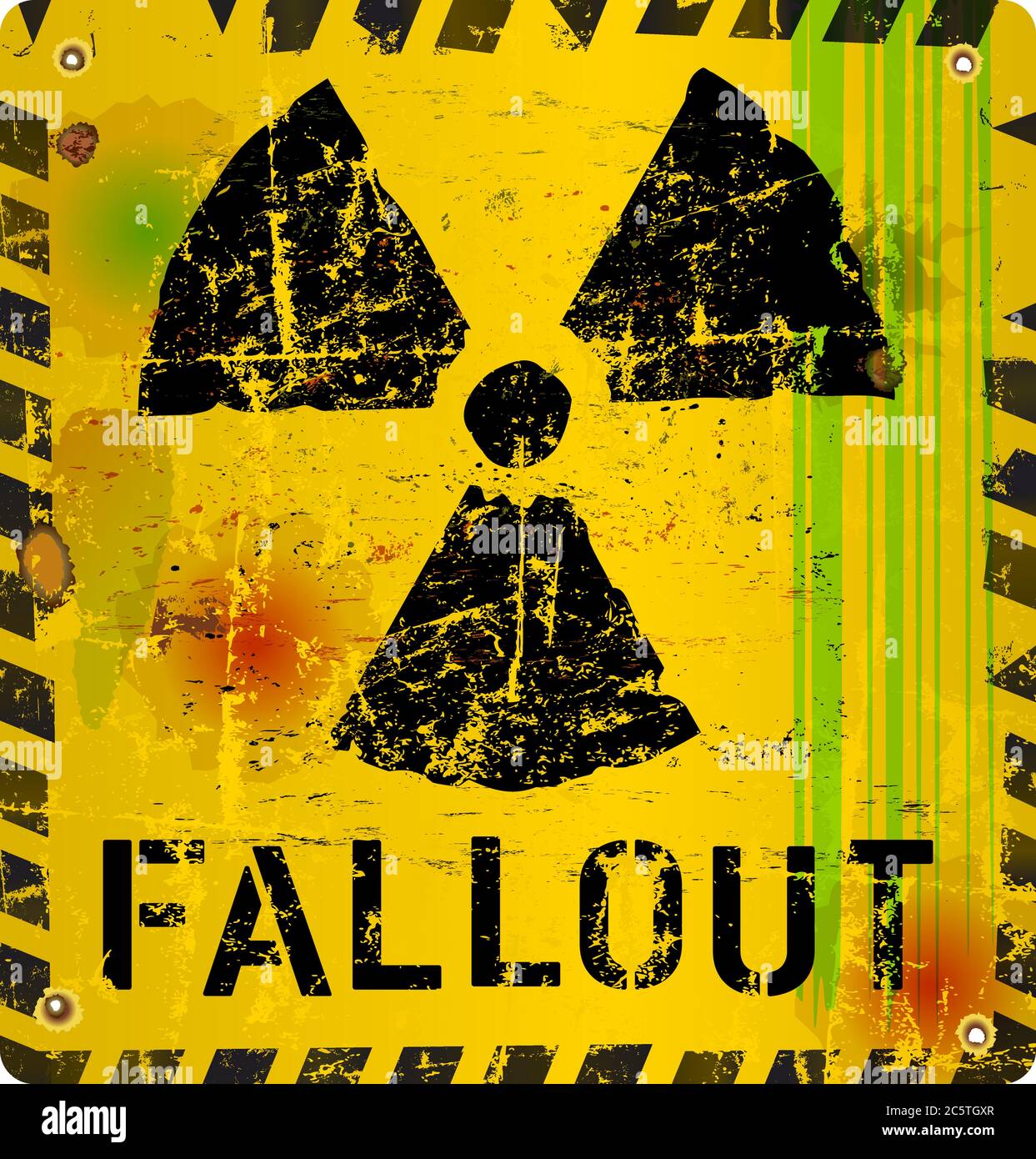 nuclear fallout warning sign, vector illustration Stock Vector Image ...