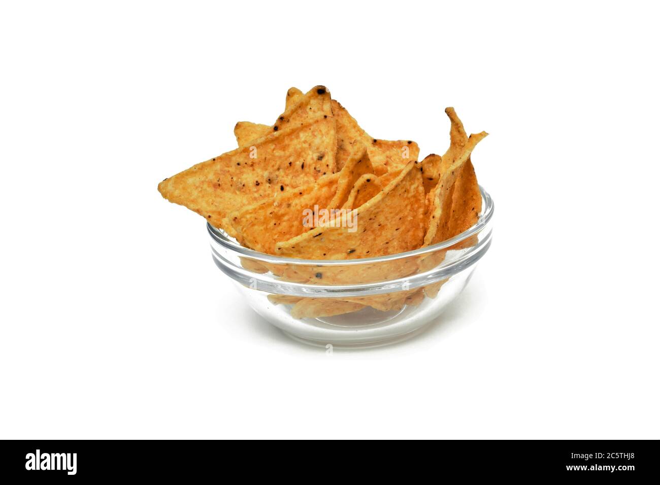 Corn chips on a white background. Quick snack Stock Photo - Alamy